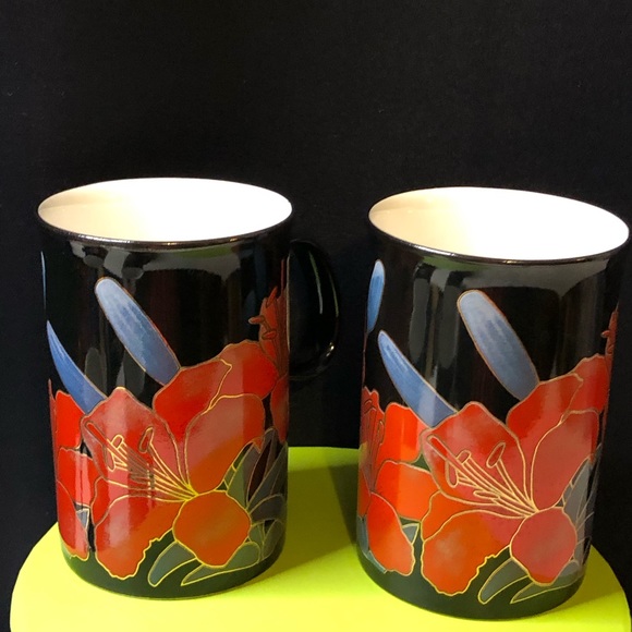 Dunoon | Dining | Set Of 4 Eden By Dunoon Stoneware Mugs Black Wred ...